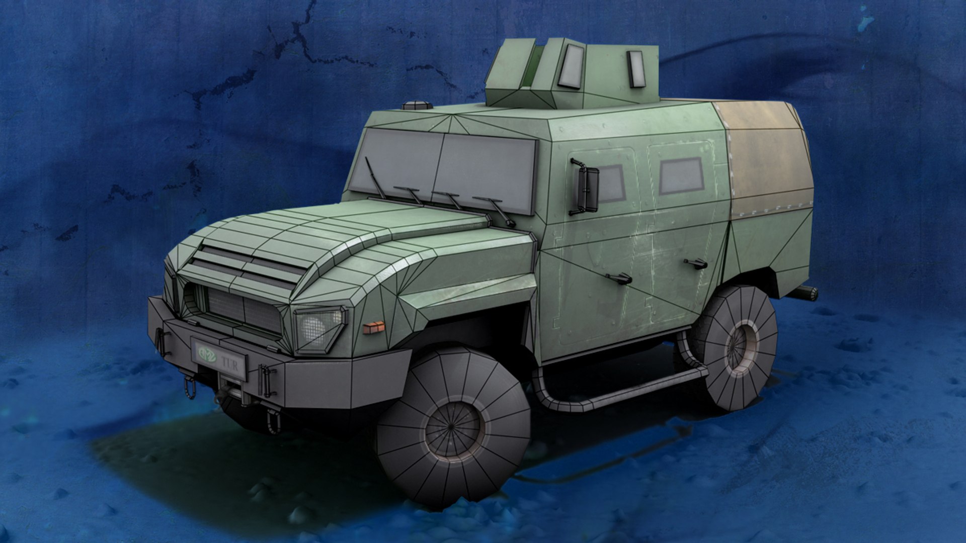 military vehicle amz tur 3d model