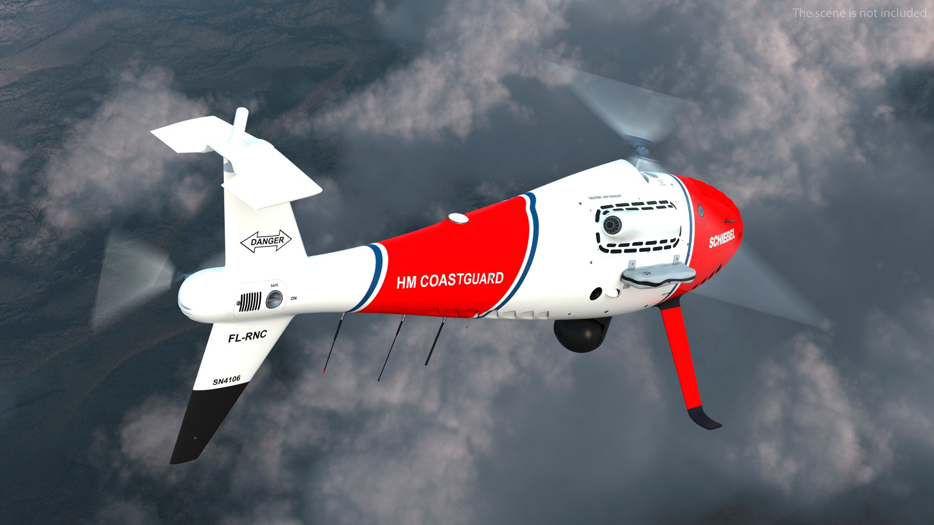 Schiebel Camcopter S100 UAV Coast Guard Rigged model - TurboSquid 1879506