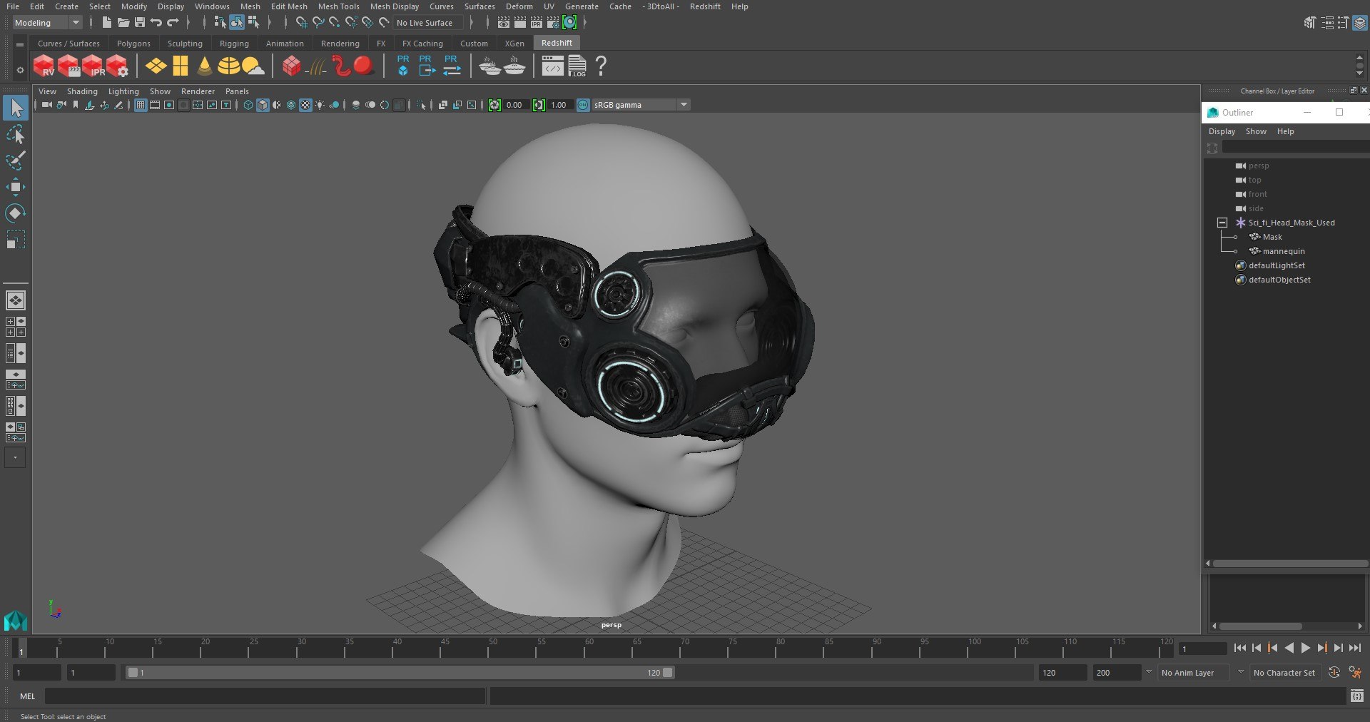 Sci-fi Head Mask Used 3D - TurboSquid 2133328
