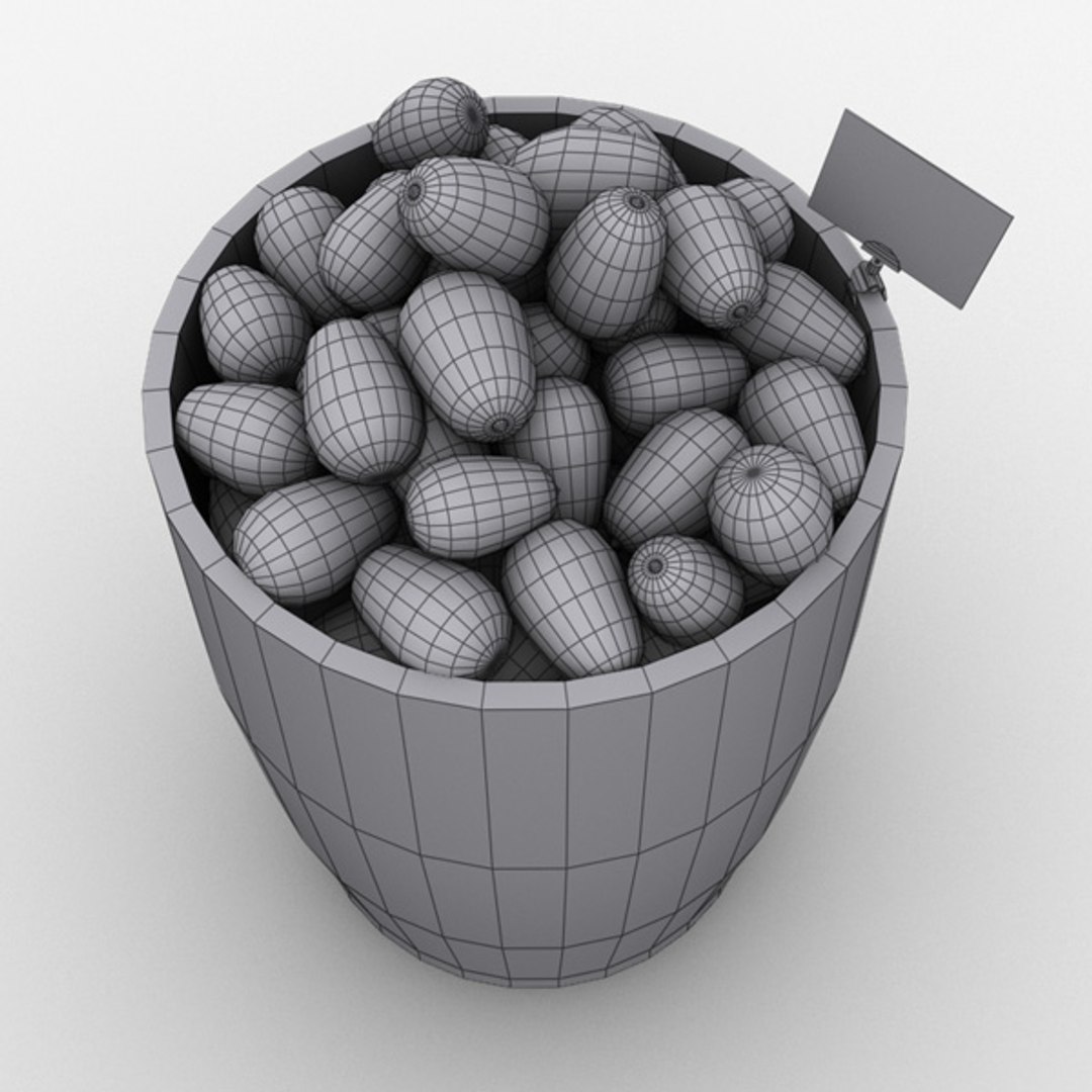 3d Model Grocery Barrel - Avocados