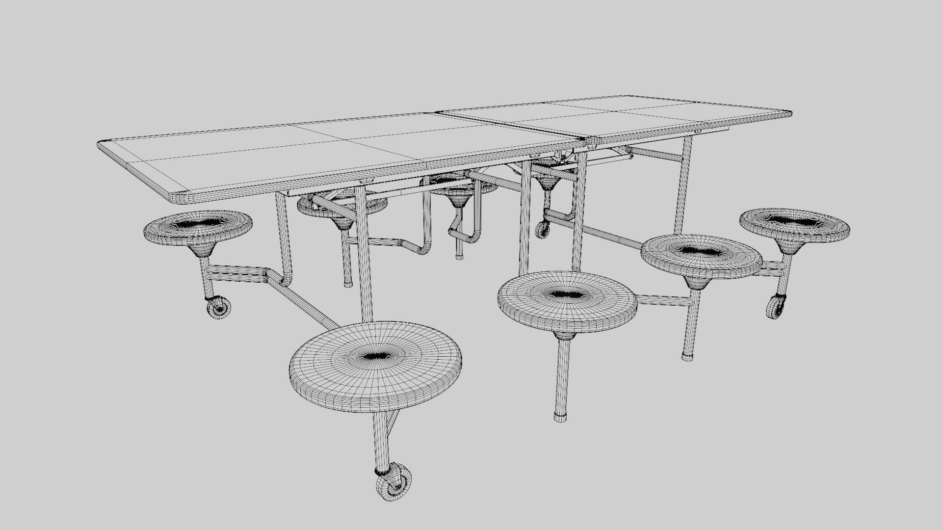 3D Mobile Cafeteria Table Model - TurboSquid 2112927