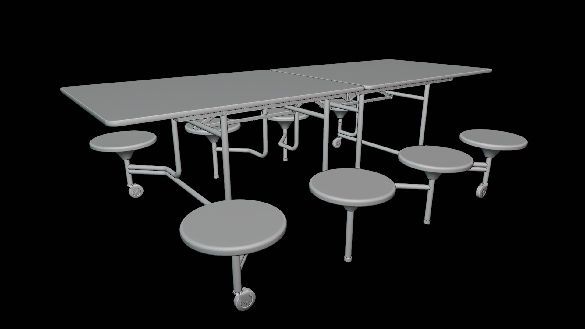3D Mobile Cafeteria Table Model - TurboSquid 2112927