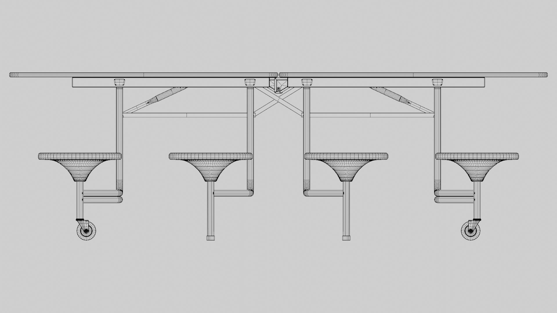 3D Mobile Cafeteria Table Model - TurboSquid 2112927