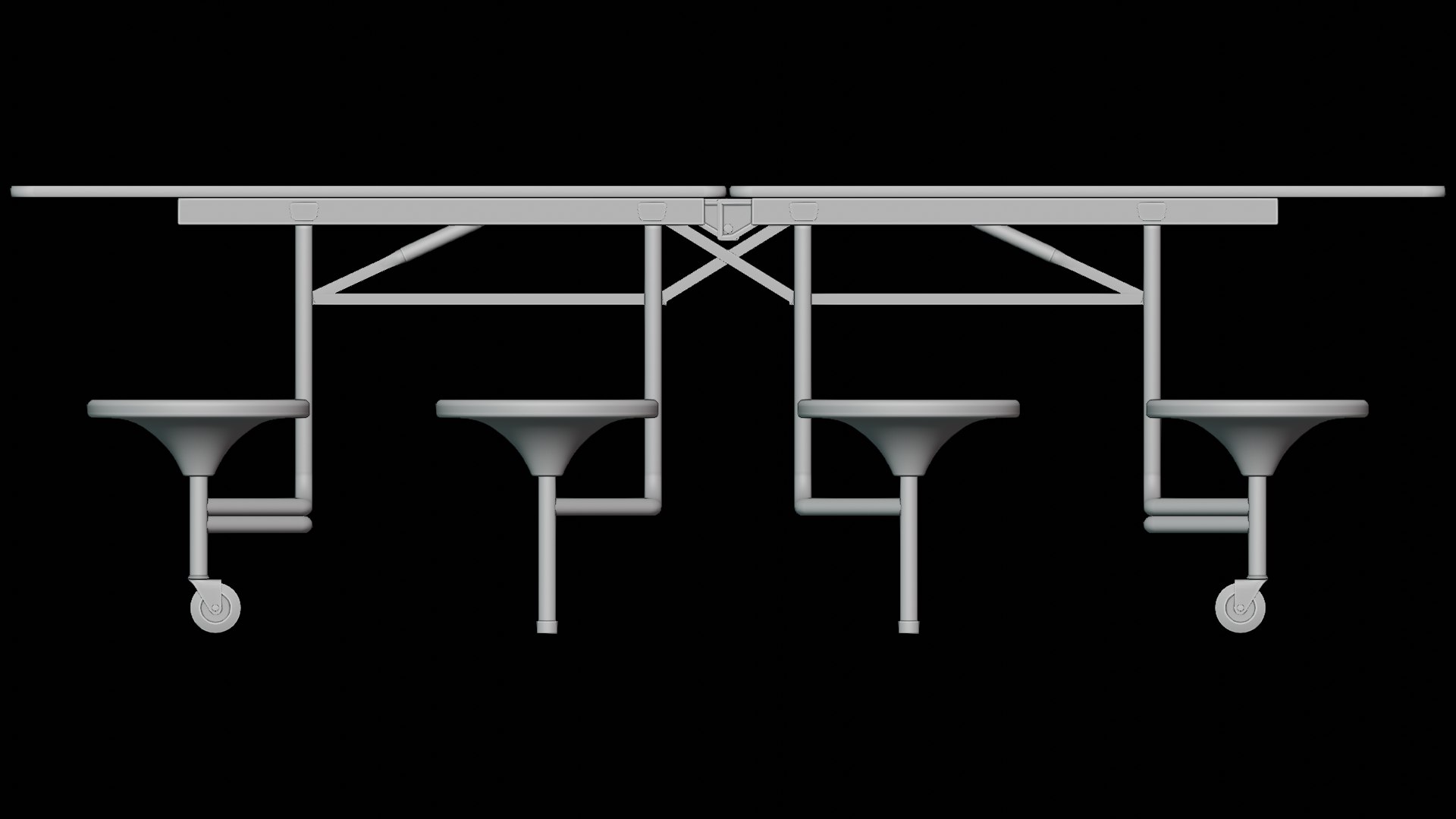 3D Mobile Cafeteria Table Model - TurboSquid 2112927