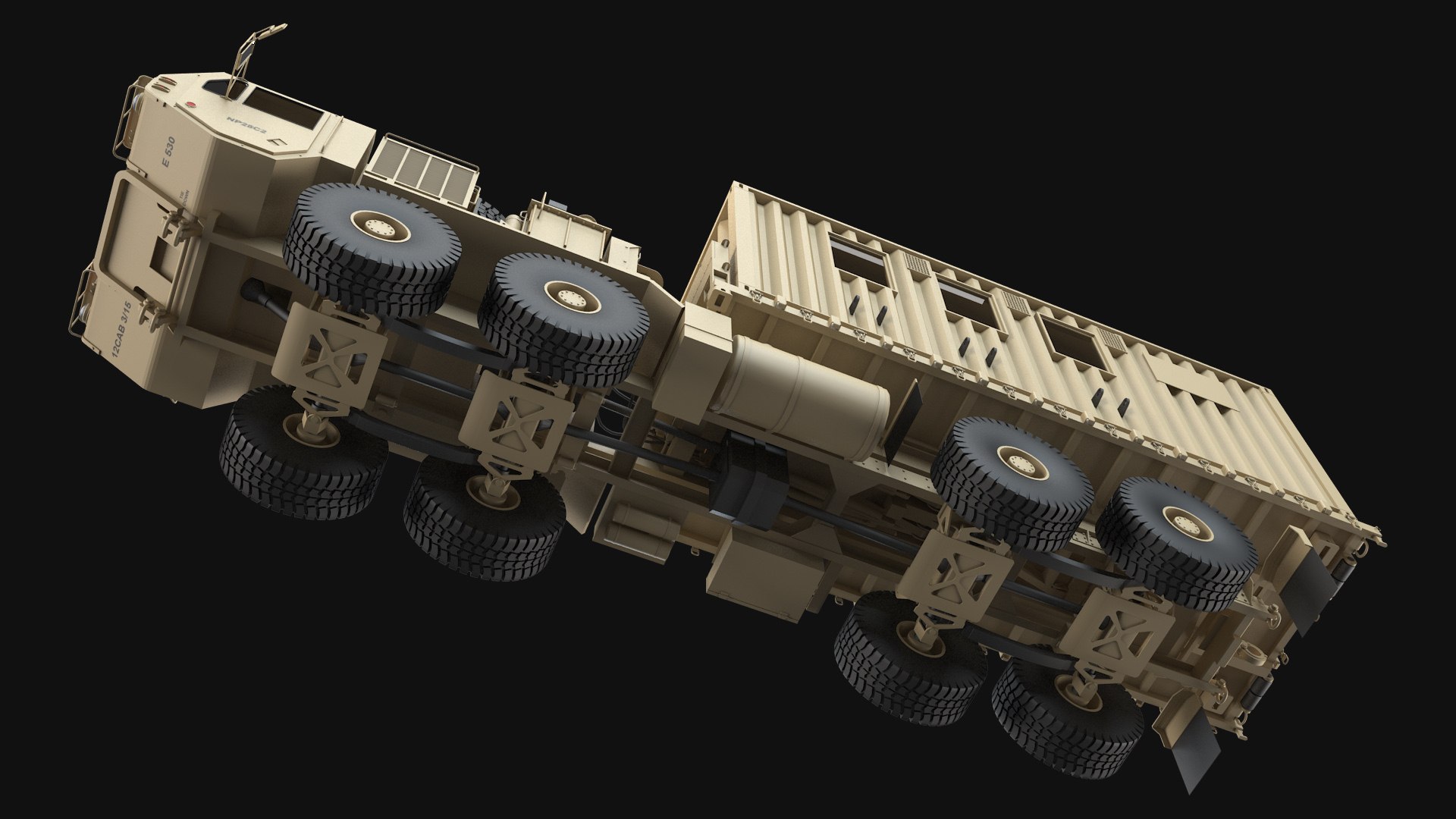 3D HEMTT Heavy Expanded Mobility Tactical Truck With Shelter Container ...