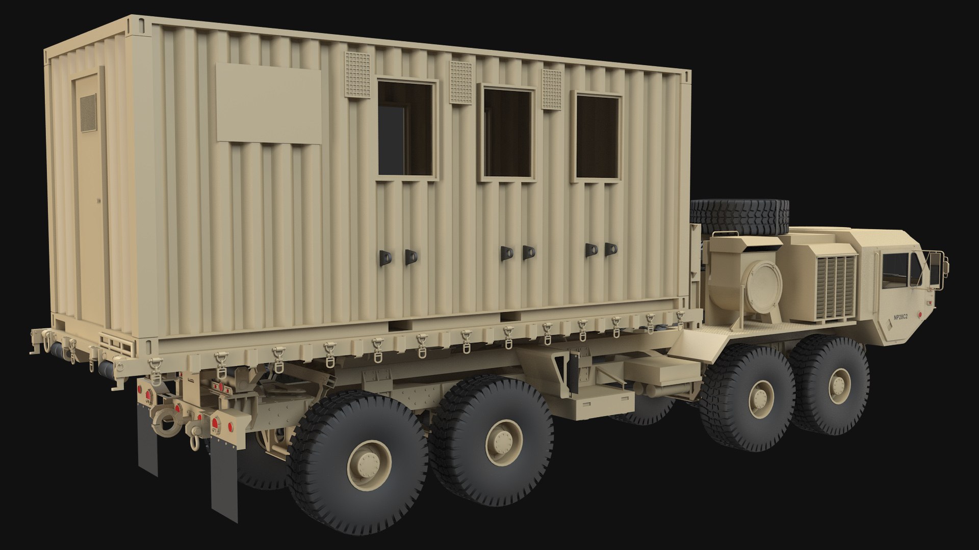 3D HEMTT Heavy Expanded Mobility Tactical Truck With Shelter Container ...