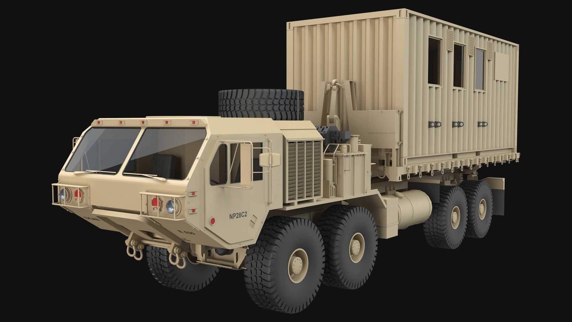 3D HEMTT Heavy Expanded Mobility Tactical Truck With Shelter Container ...