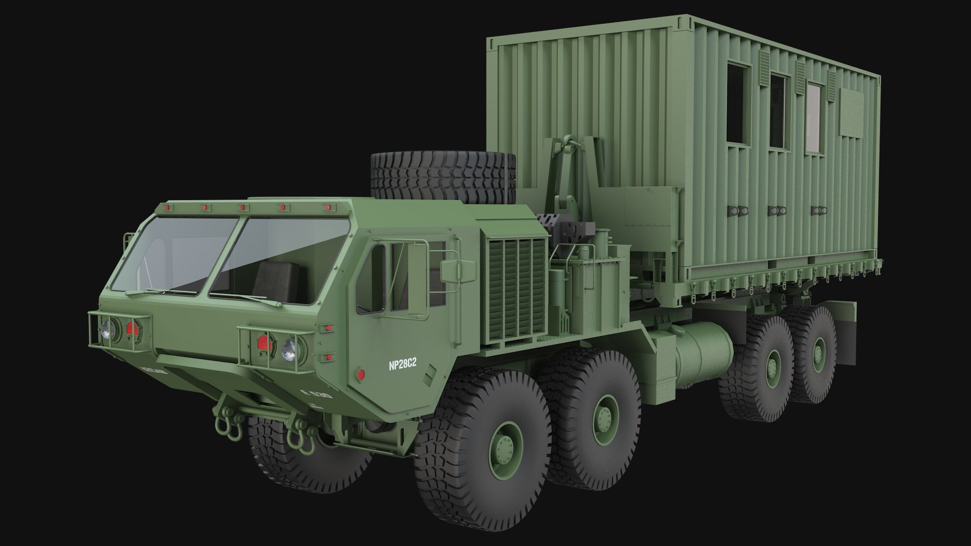3D HEMTT Heavy Expanded Mobility Tactical Truck With Shelter Container ...