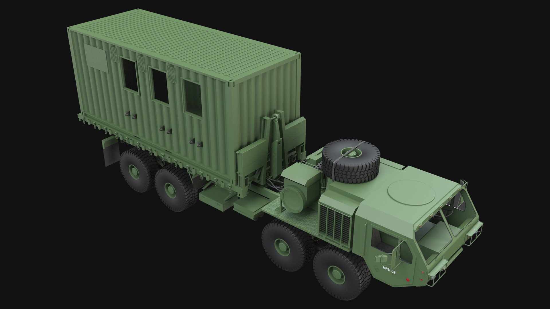 3D HEMTT Heavy Expanded Mobility Tactical Truck With Shelter Container ...