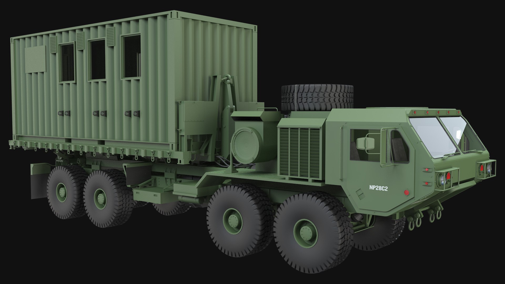 3D HEMTT Heavy Expanded Mobility Tactical Truck With Shelter Container ...