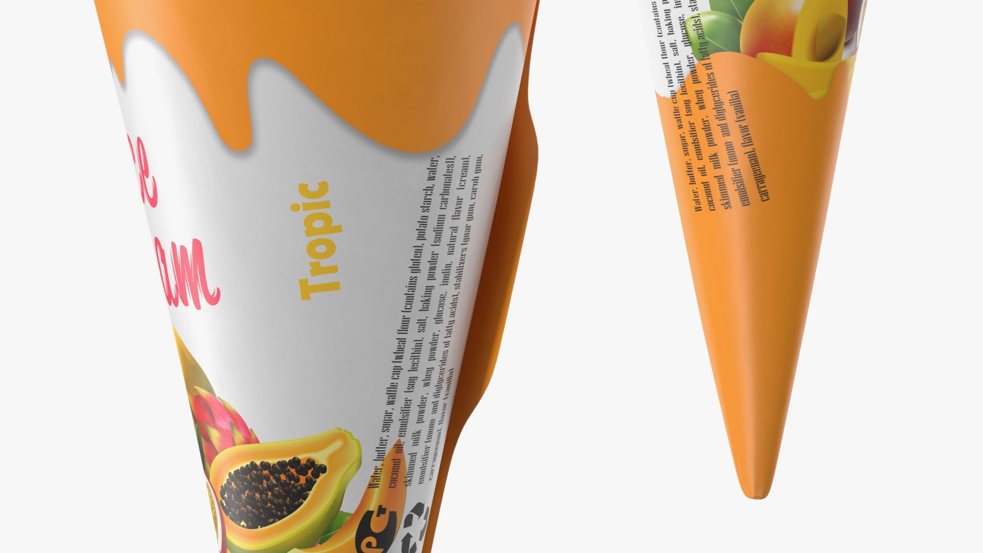 3D Cone Ice Cream Packages Mockup Collection 2 - TurboSquid 1954337