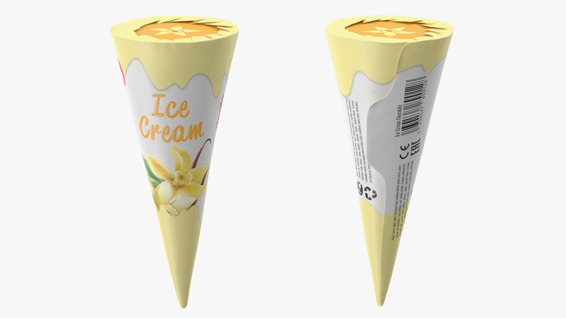 3D Cone Ice Cream Packages Mockup Collection 2 - TurboSquid 1954337