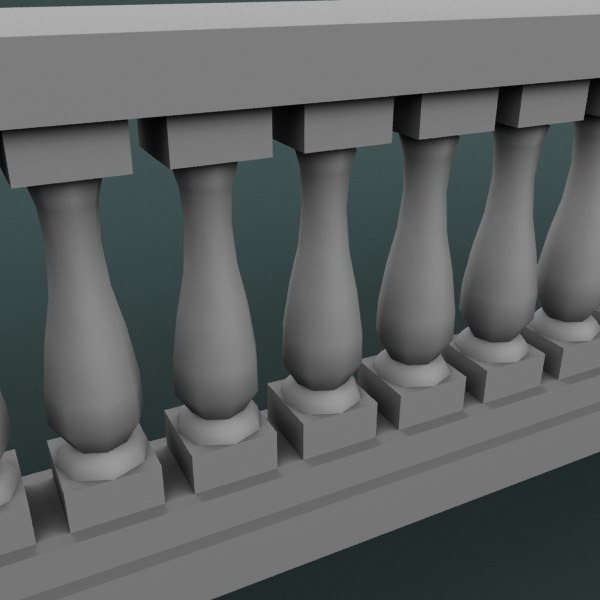 3d balustrade architectural model