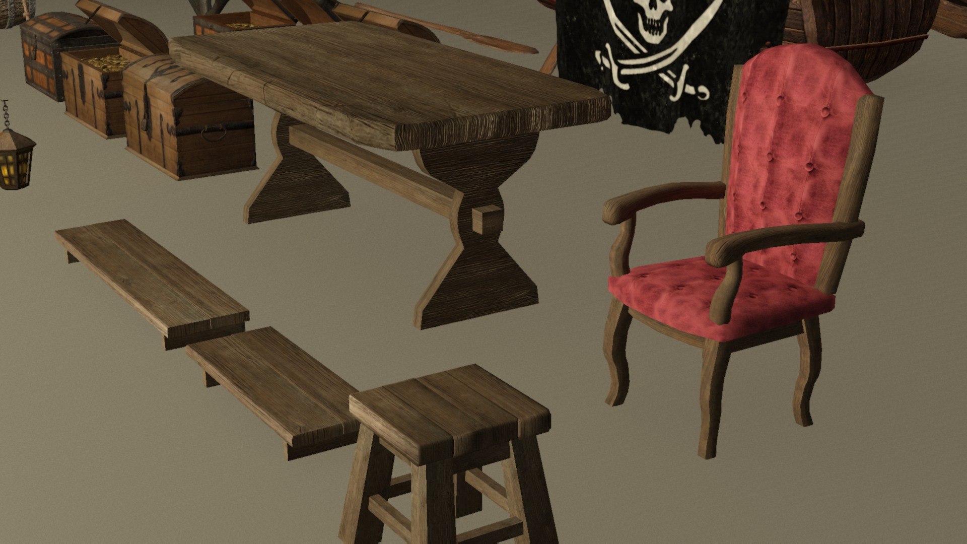 3D Model Pirate Sailor Props Mega Pack - 110 Plus Items Collection ...