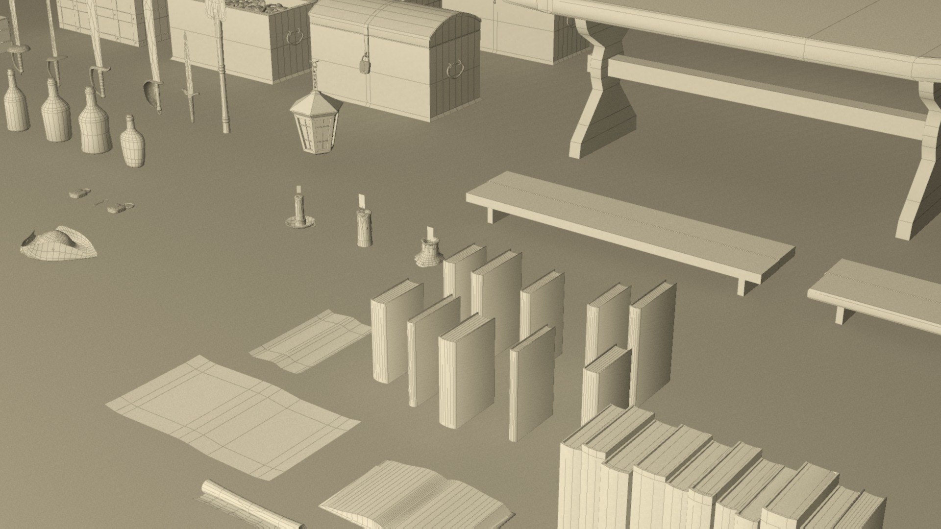 3D Model Pirate Sailor Props Mega Pack - 110 Plus Items Collection ...