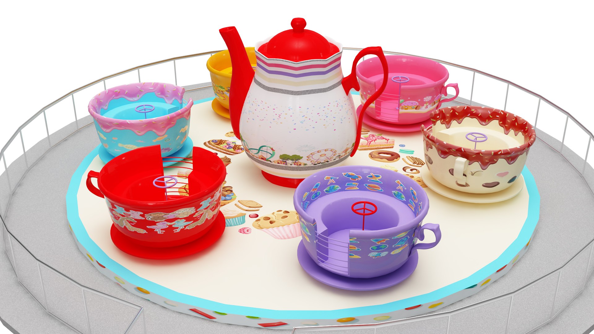 Tea Cup Ride 3D Model - TurboSquid 1610855