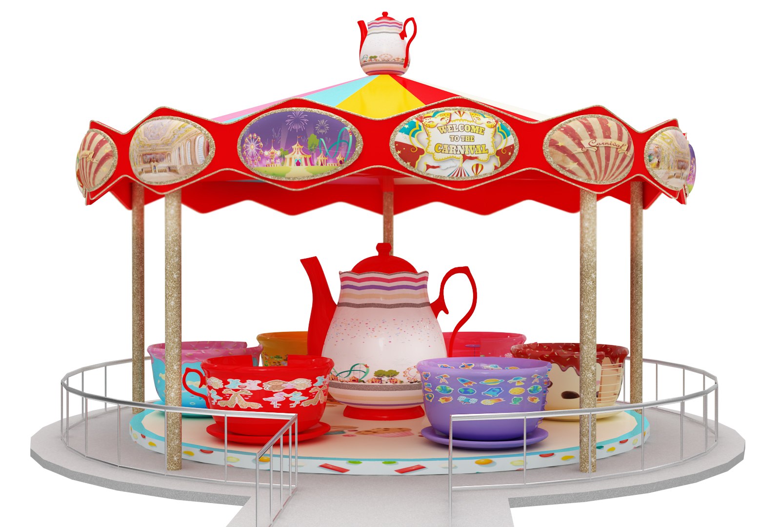 Tea Cup Ride 3D Model - TurboSquid 1610855
