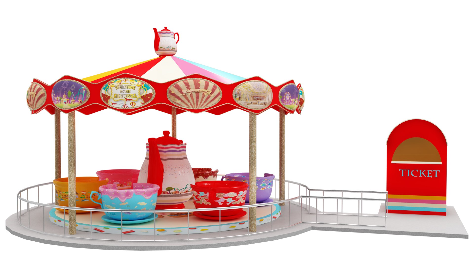 Tea Cup Ride 3D Model - TurboSquid 1610855