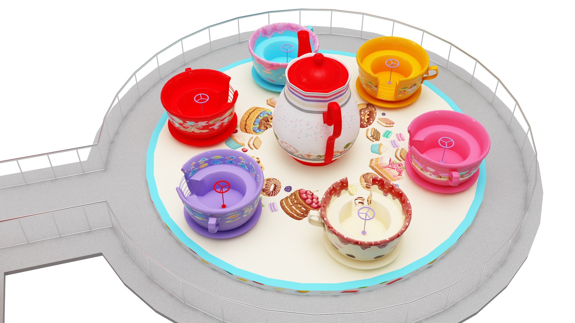 Tea Cup Ride 3D Model - TurboSquid 1610855