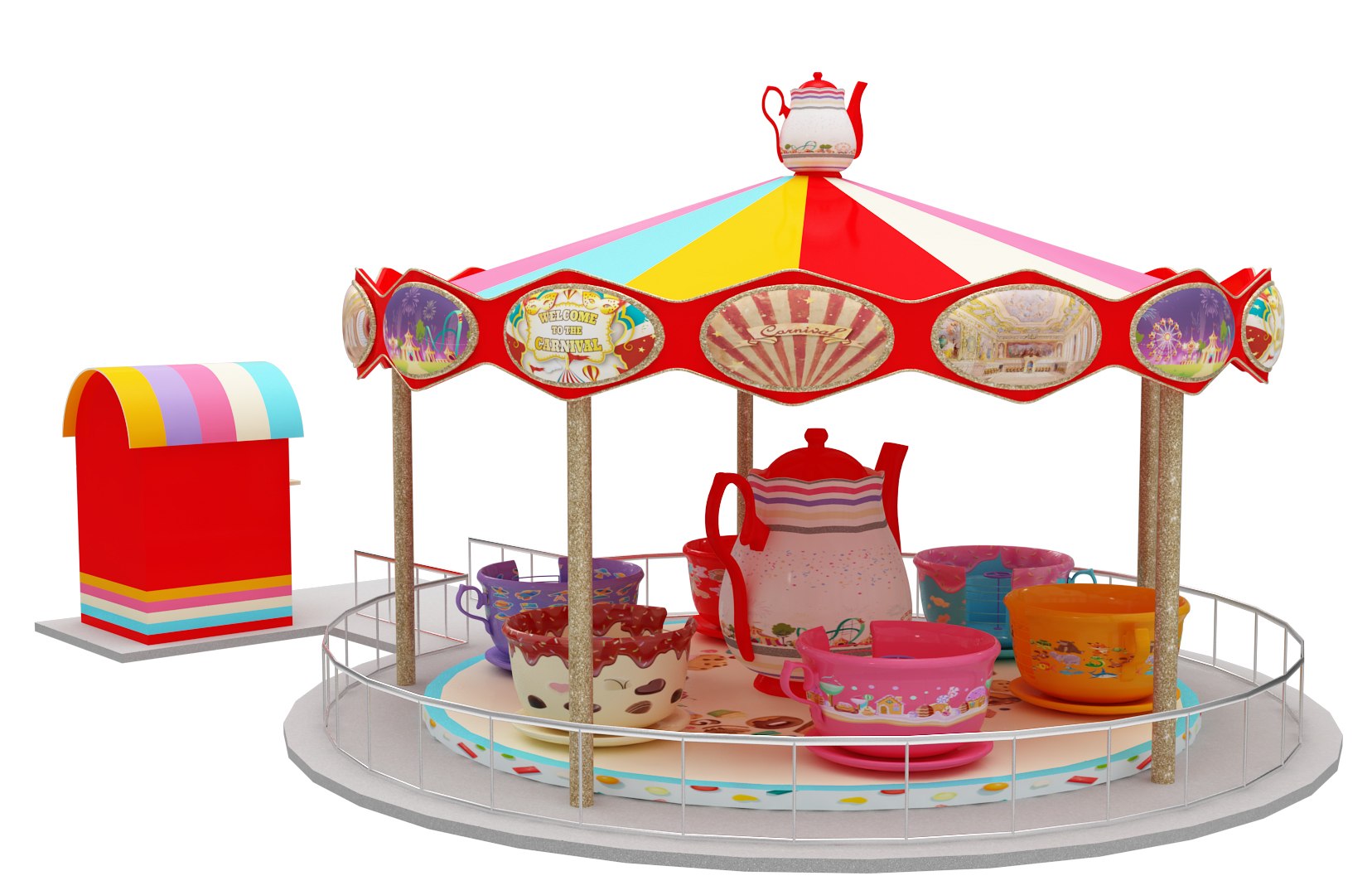 Tea Cup Ride 3D Model - TurboSquid 1610855
