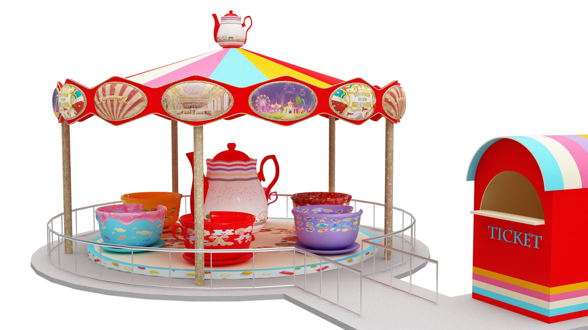 Tea Cup Ride 3D Model - TurboSquid 1610855