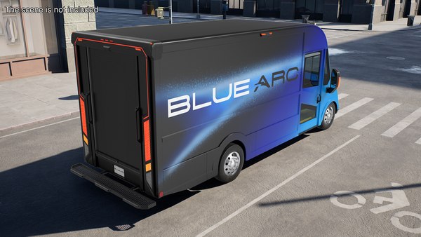 modelo 3d Furgoneta de reparto eléctrica Blue Arc preparada para Maya ...