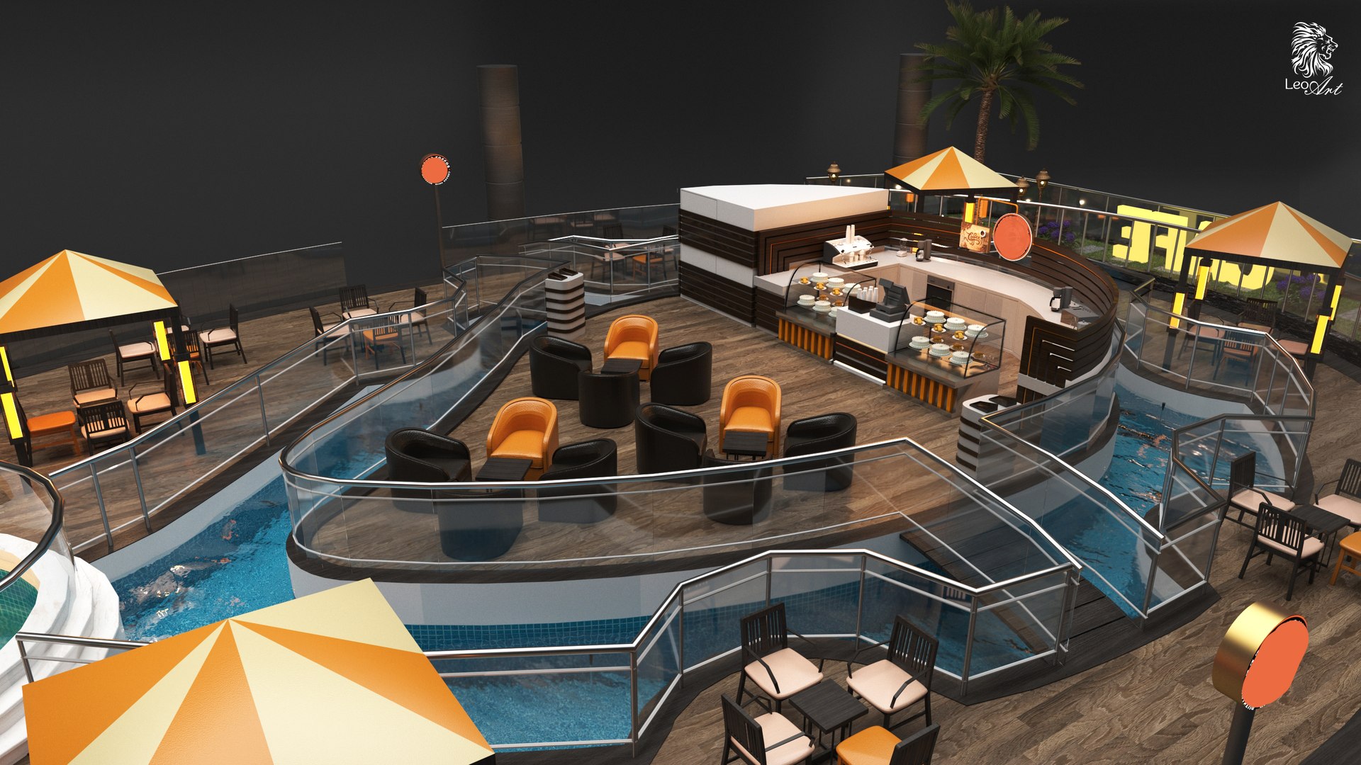 Mall Cafe Open Area Model - TurboSquid 2138369