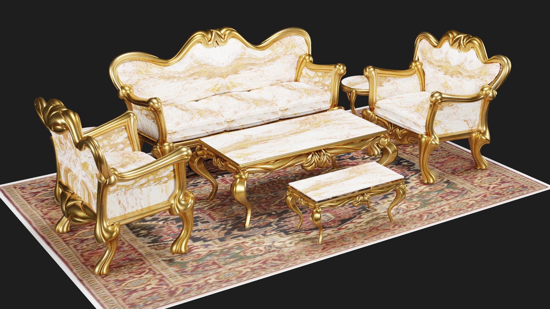 Ornamental sofa 3D model - TurboSquid 1699464