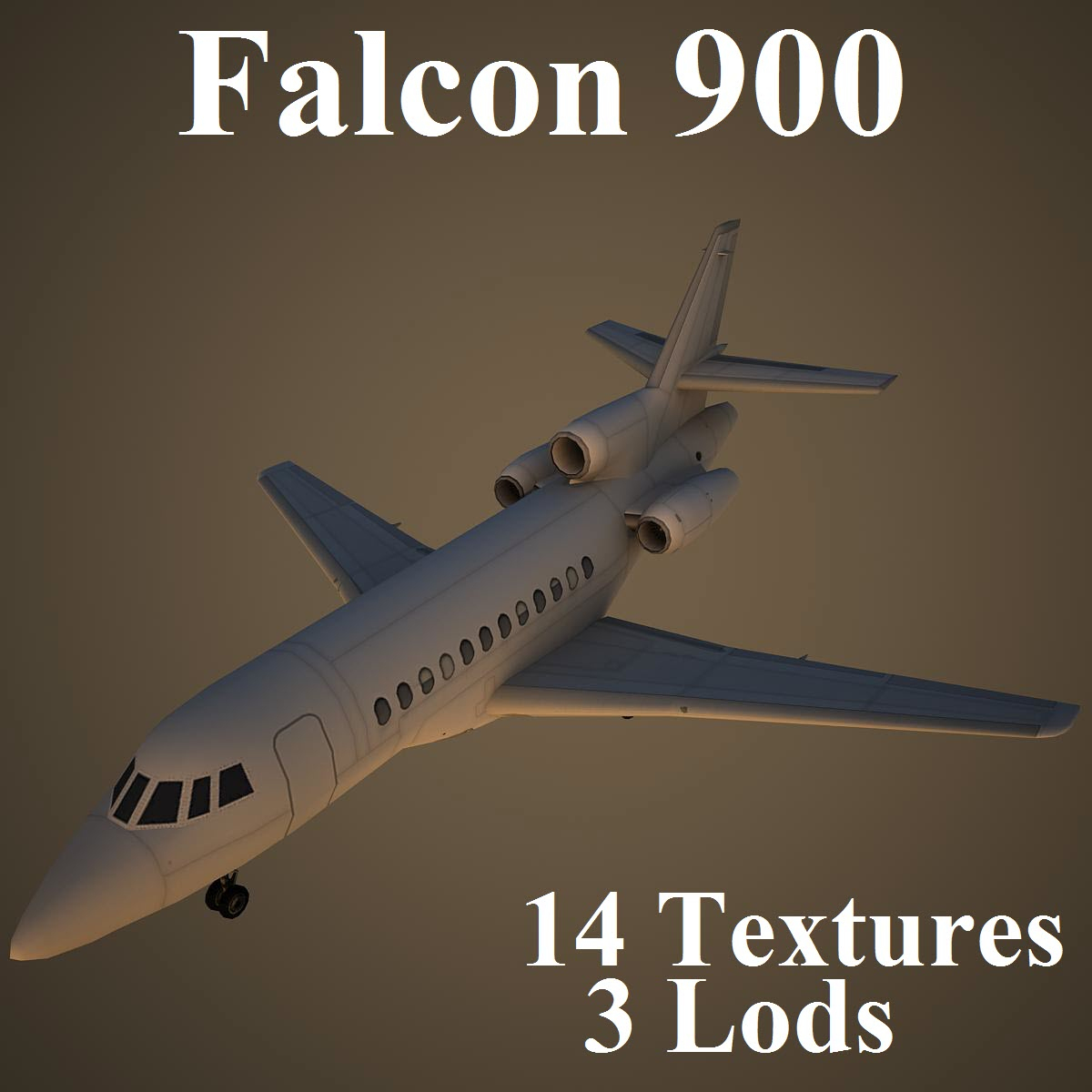 3d model dassault falcon 900