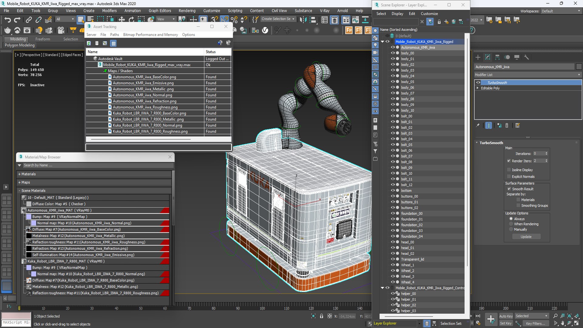3D Mobile Robot KUKA KMR Iiwa Rigged - TurboSquid 2288090