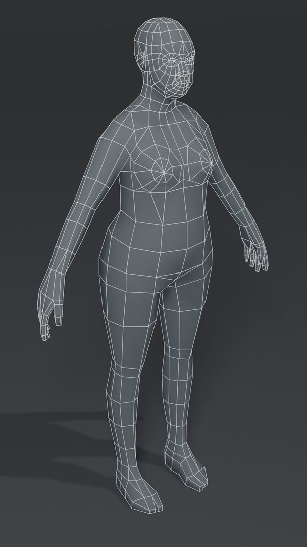 3D Model Female Body Fat Base Mesh - TurboSquid 1655597