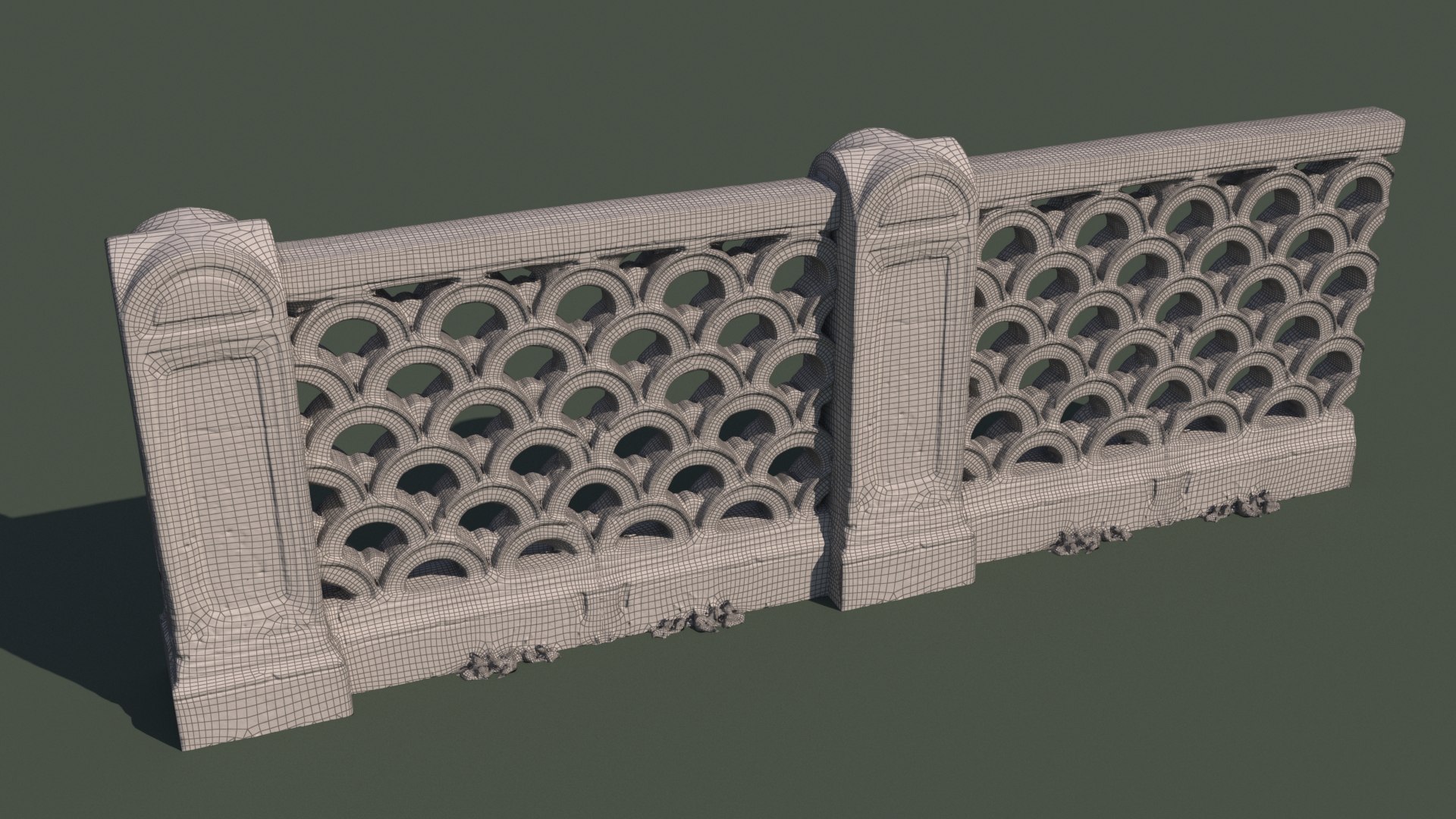 Stone Wall Section 3D Model - TurboSquid 1897787