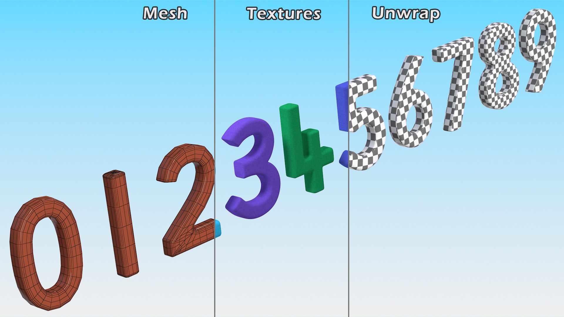 Paper Numbers Set 3D - TurboSquid 1774114