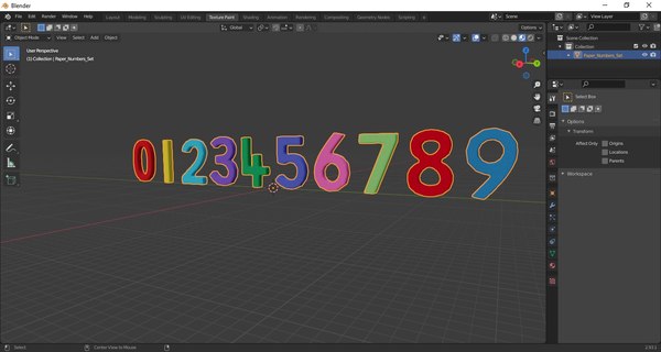 Paper Numbers Set 3D - TurboSquid 1774114