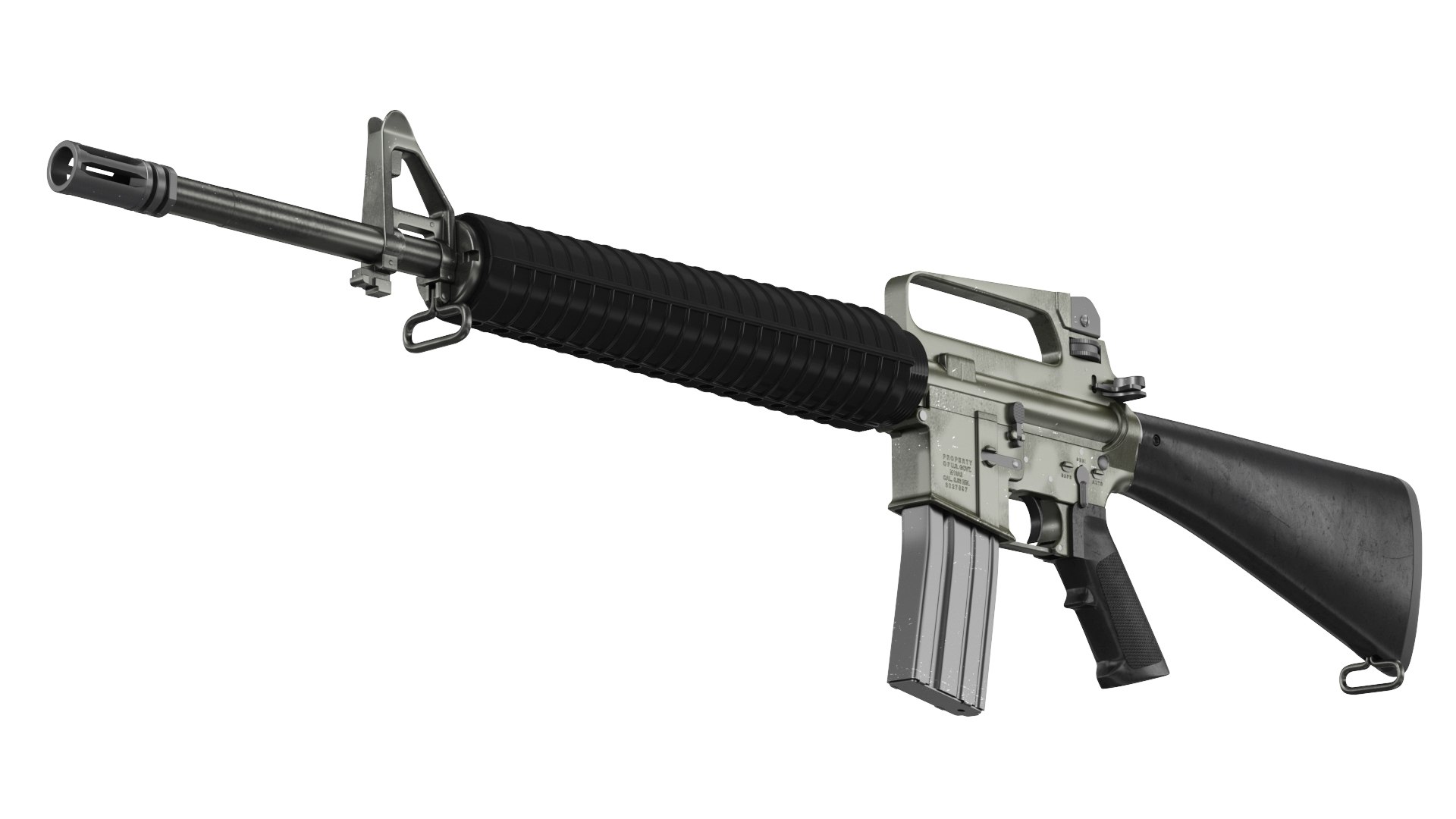 3D M16 A2 Modern Firearm - TurboSquid 2189792