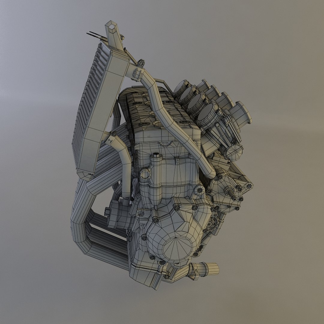 3d Model R6 Engine