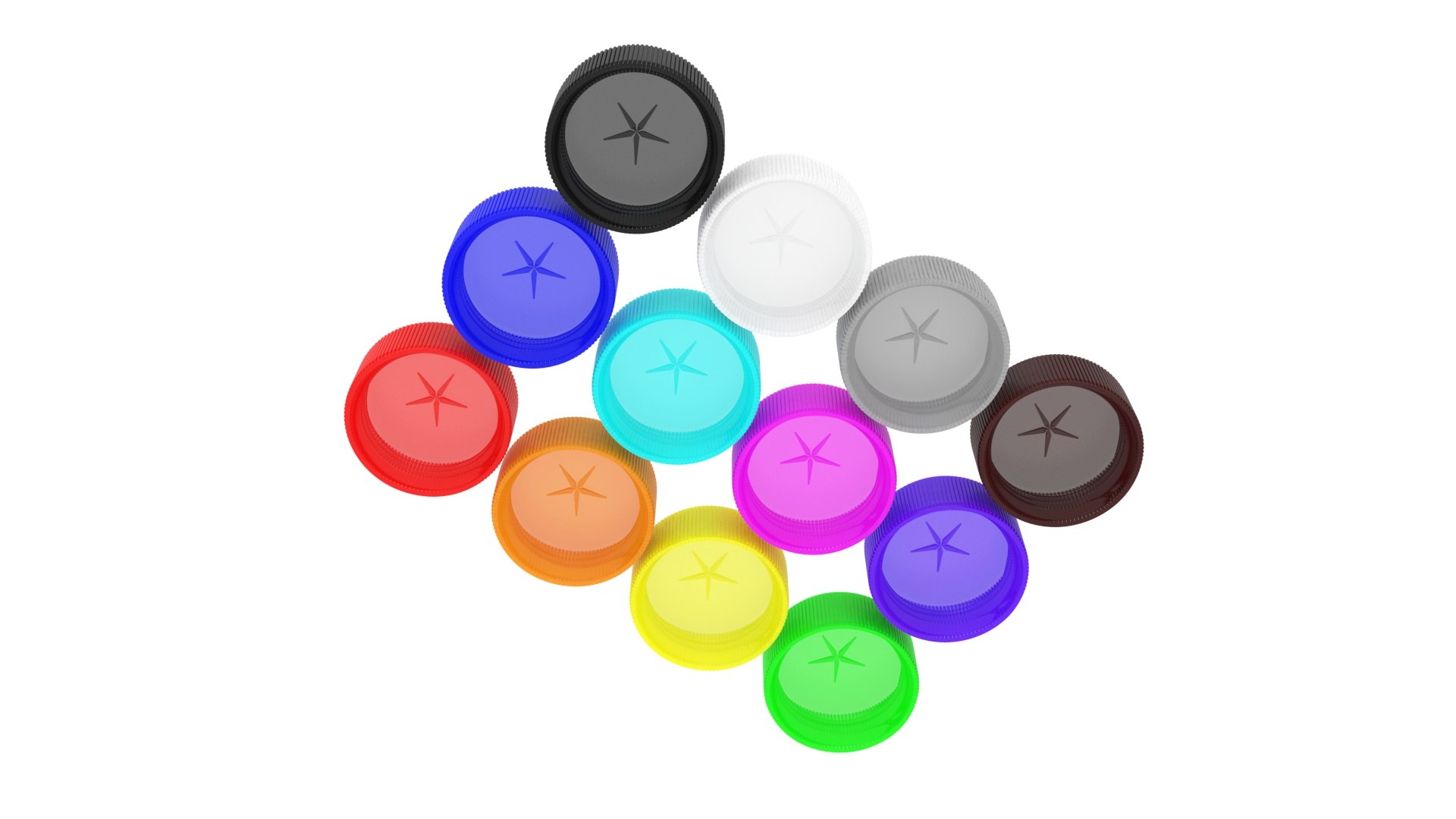 Transparent Plastic Bottle Caps Set 3D Model - TurboSquid 2244154