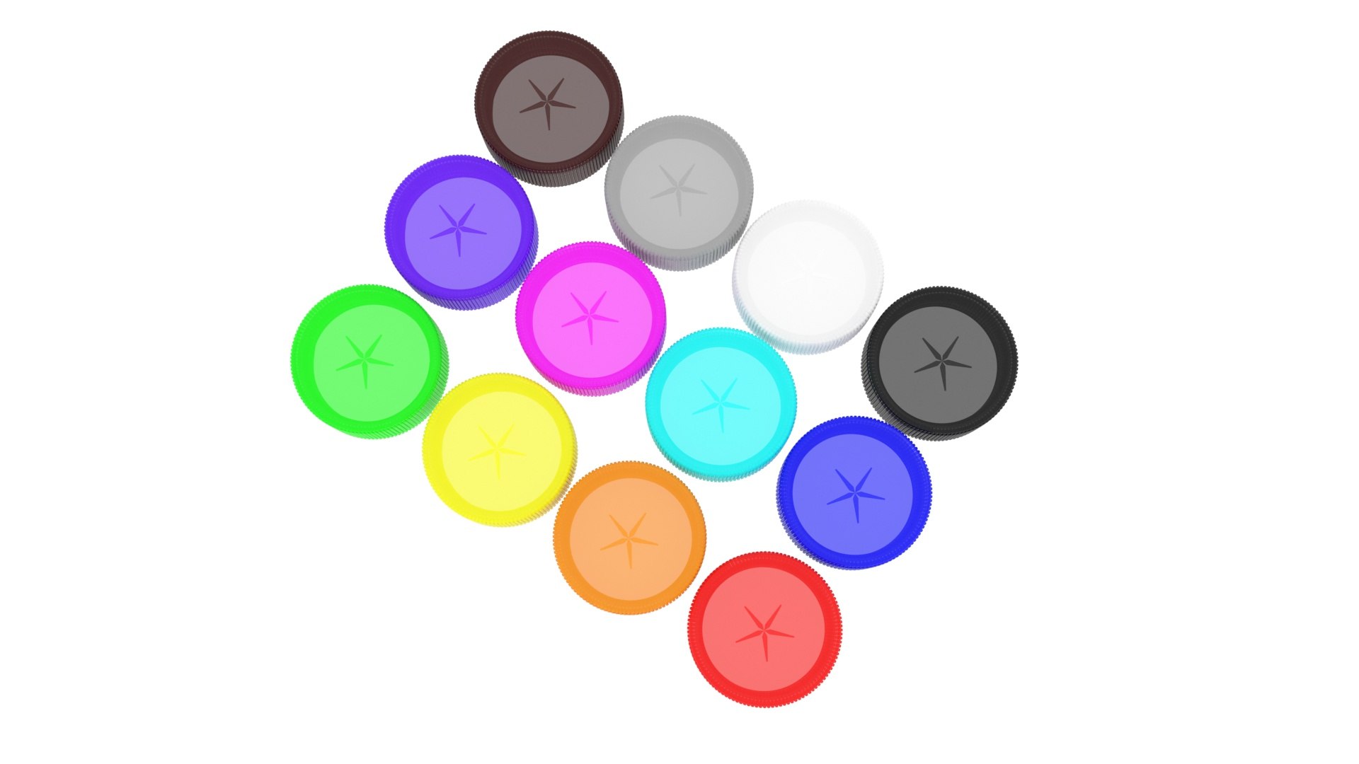 Transparent Plastic Bottle Caps Set 3D Model - TurboSquid 2244154