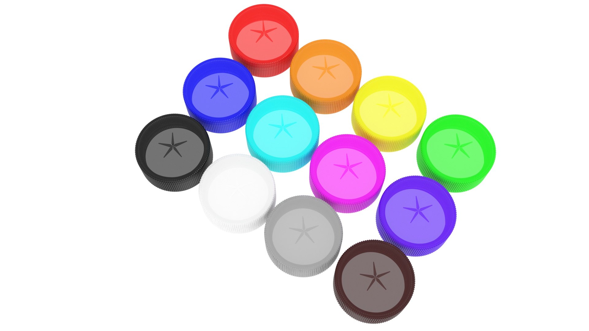 Transparent Plastic Bottle Caps Set 3D Model - TurboSquid 2244154