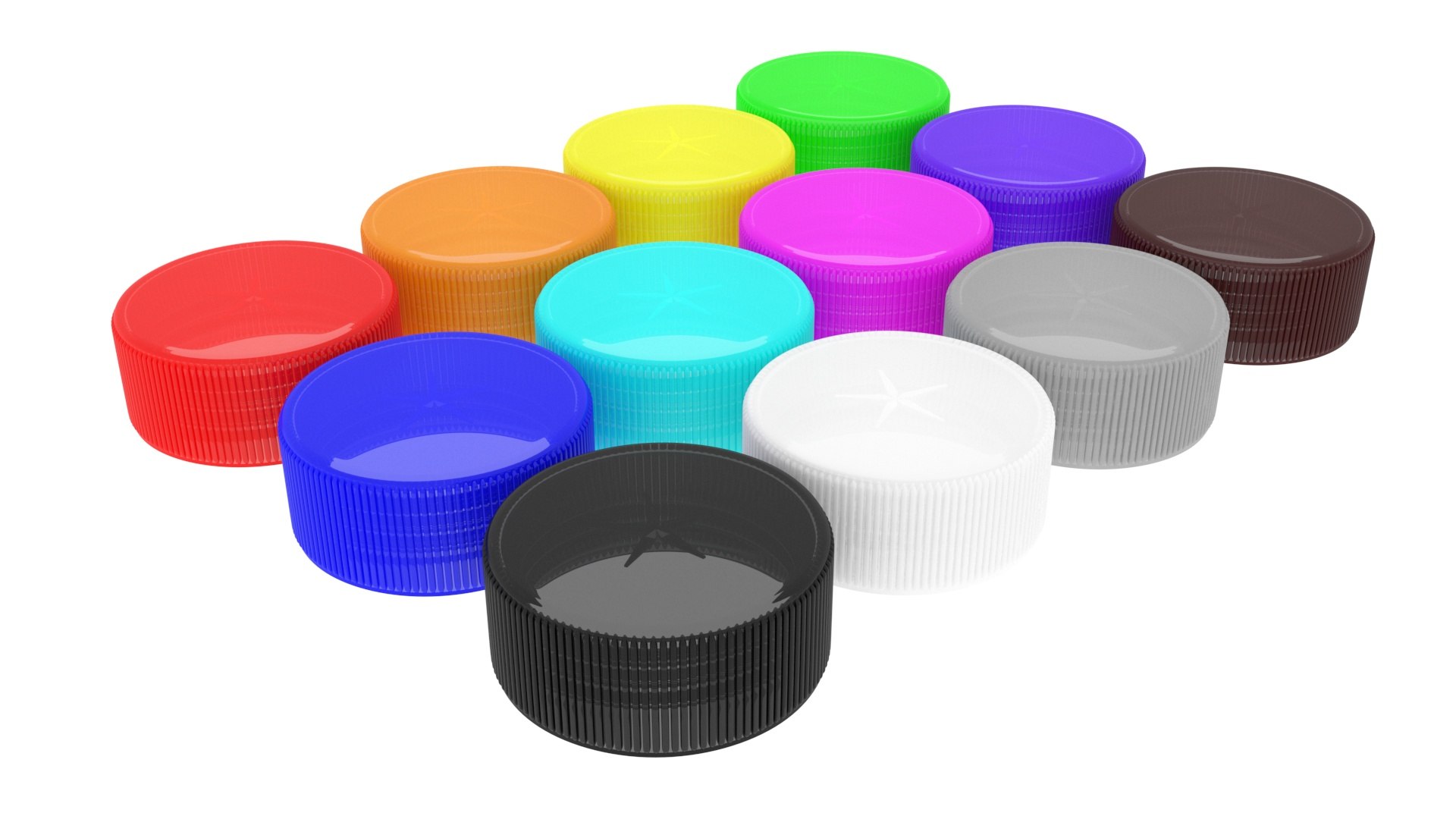 Transparent Plastic Bottle Caps Set 3D Model - TurboSquid 2244154