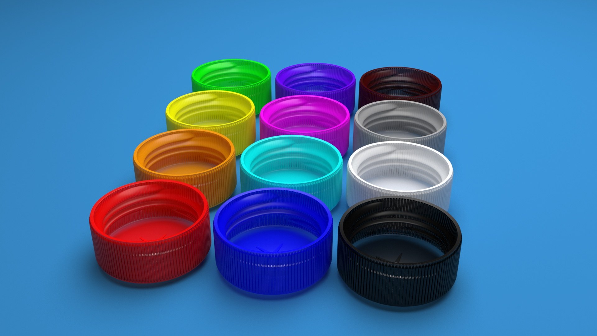Transparent Plastic Bottle Caps Set 3D Model - TurboSquid 2244154