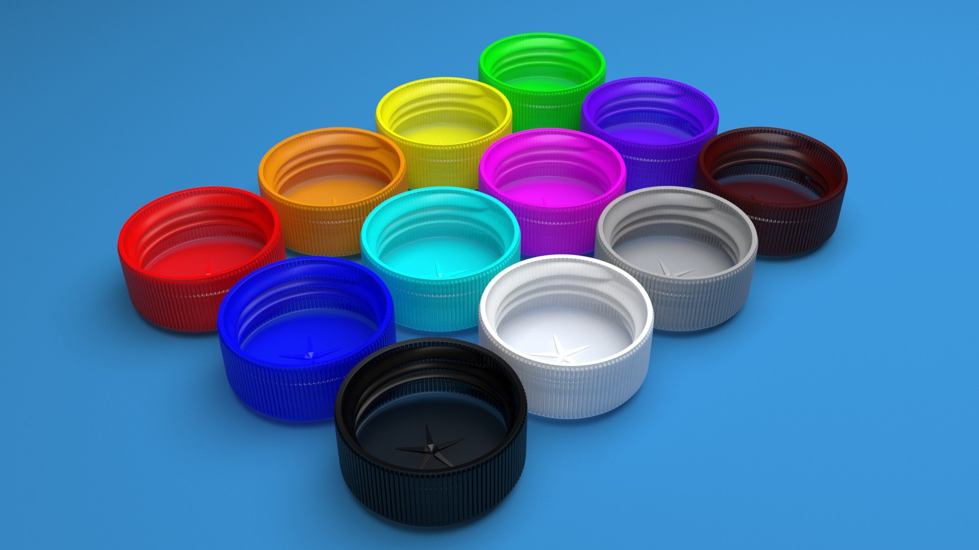 Transparent Plastic Bottle Caps Set 3D Model - TurboSquid 2244154