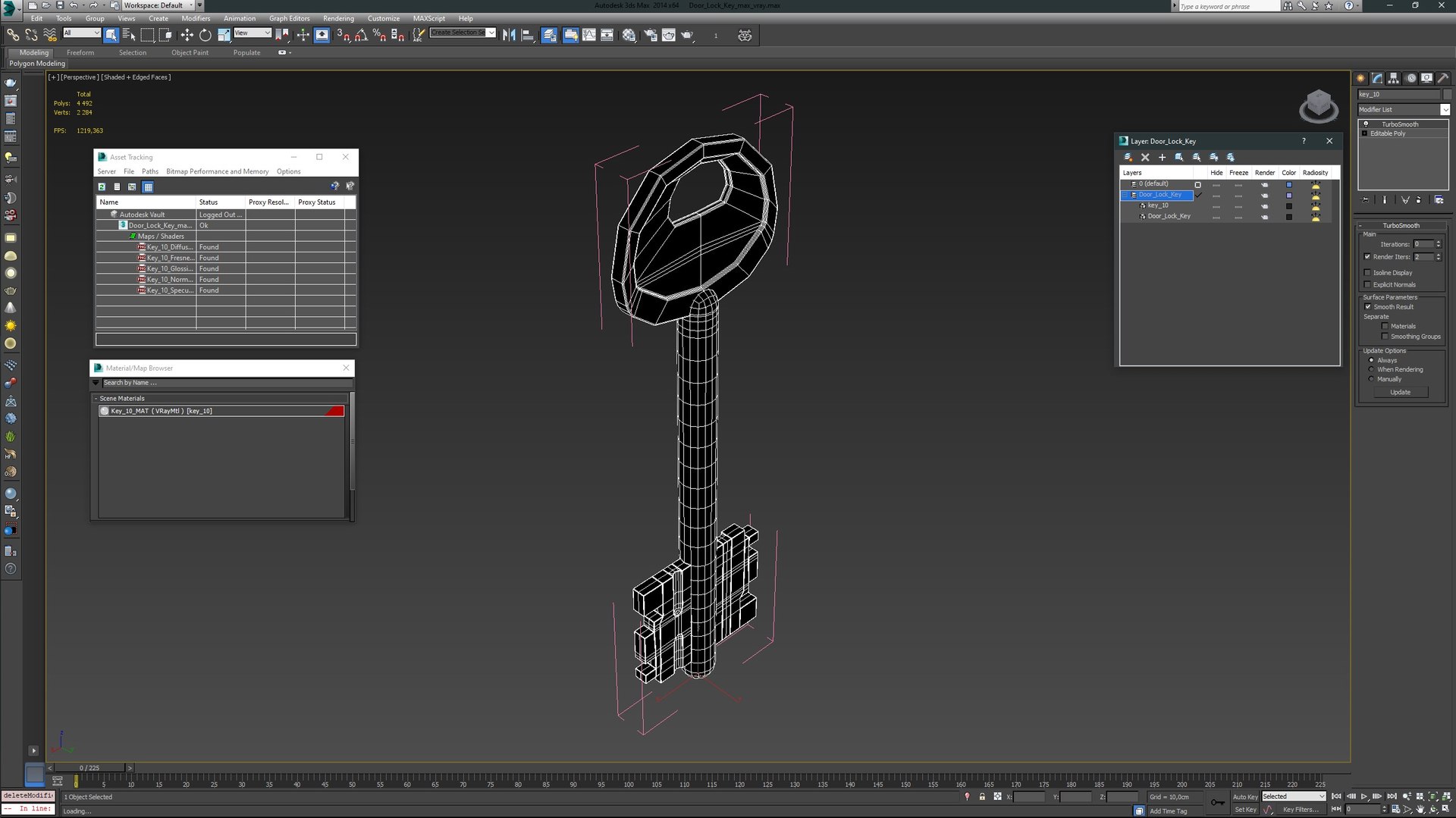Door Lock Key 3D Model - TurboSquid 2222437
