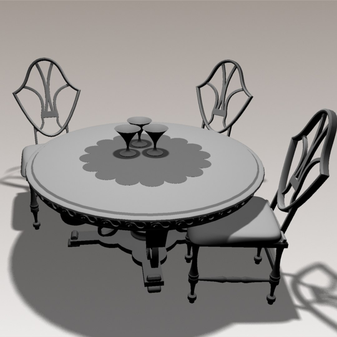 3d Antique Table Model
