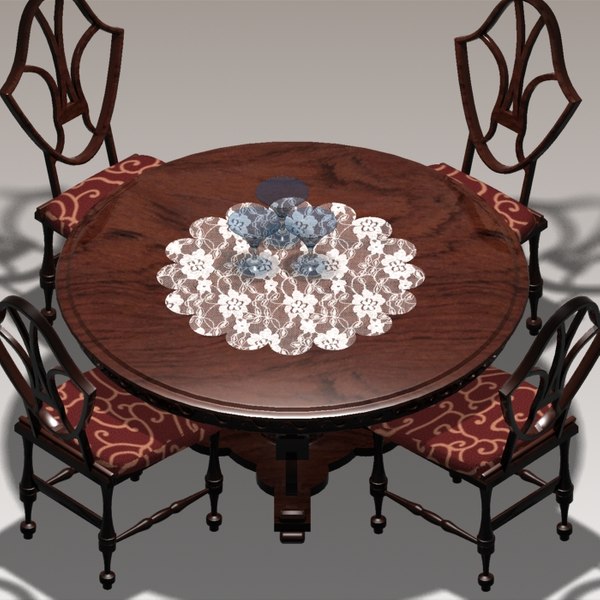 3d antique table model