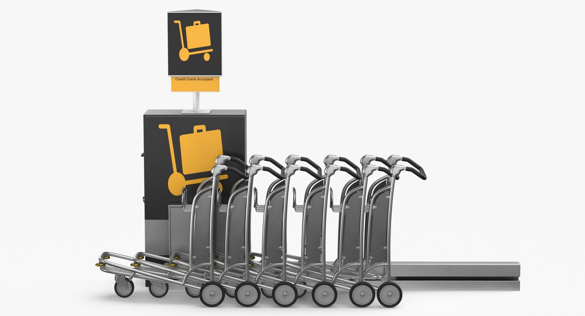 Lugagge Trolley Kiosk Clean And Dirty(1) Model - TurboSquid 2231531