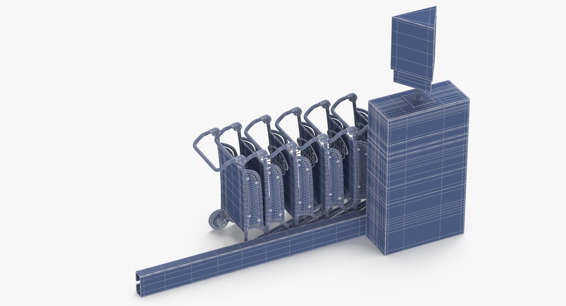 Lugagge Trolley Kiosk Clean And Dirty(1) Model - TurboSquid 2231531