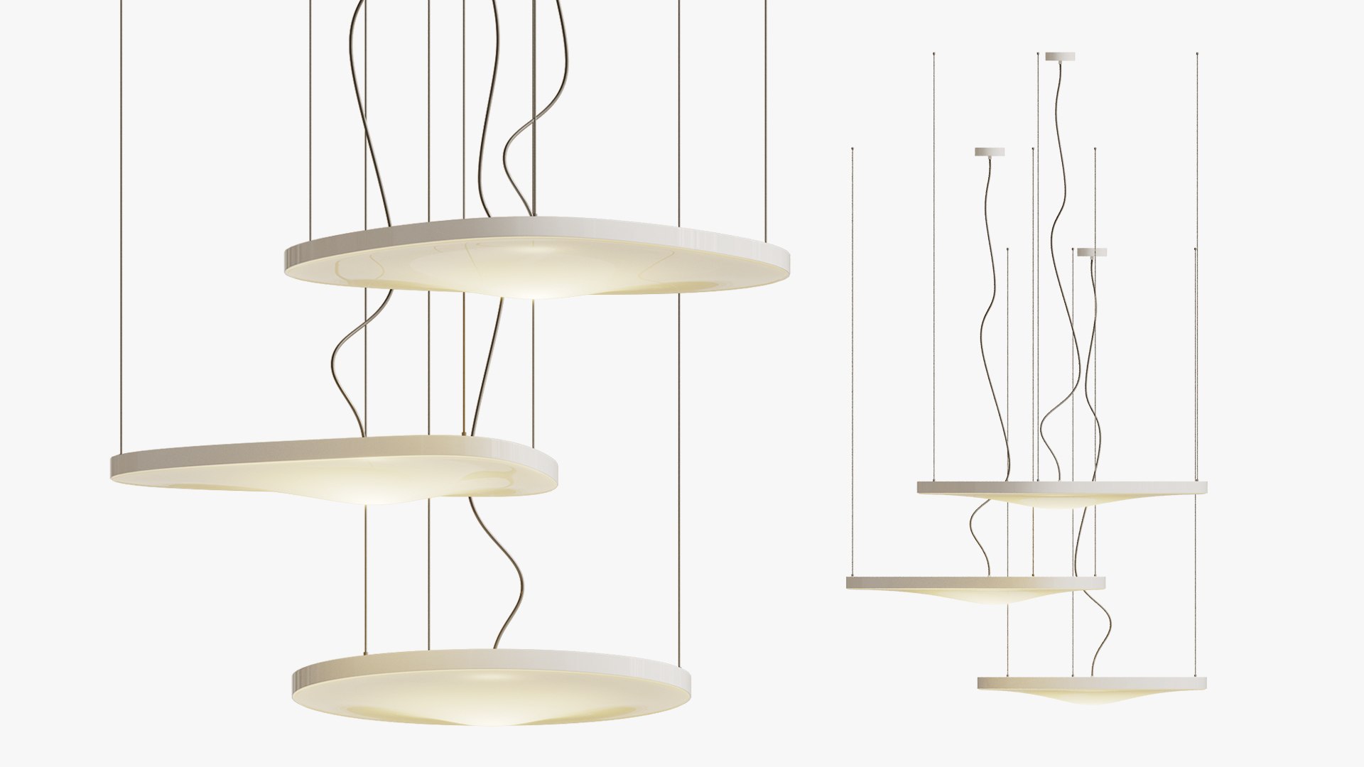 3D Pendant Lamp Luceplan Petale Model - TurboSquid 2236294