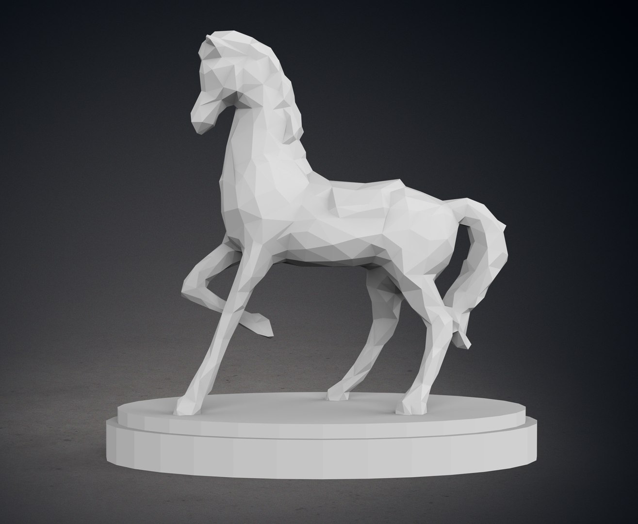 3D Low Poly Horse Statue - TurboSquid 2226239