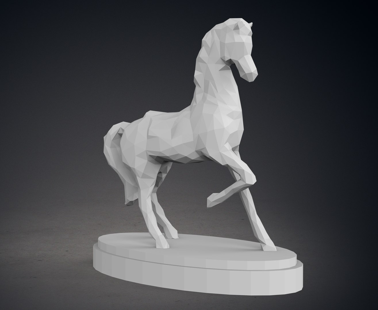 3D Low Poly Horse Statue - TurboSquid 2226239